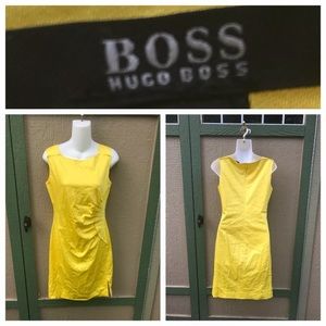 Hugo Boss | Dresses | Hugo Boss Yellow Sleeveless Dress Sz 2 | Poshmark